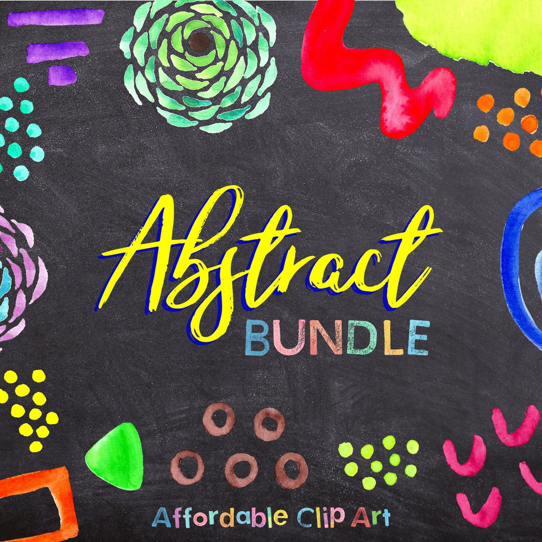 INSTANT DOWNLOAD, Hand Painted Rainbow Abstract Clip Art, Rainbow ...