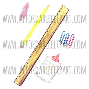 Watercolor School Supplies Clip Art, Glue Bottle Clipart, DIGITAL ...