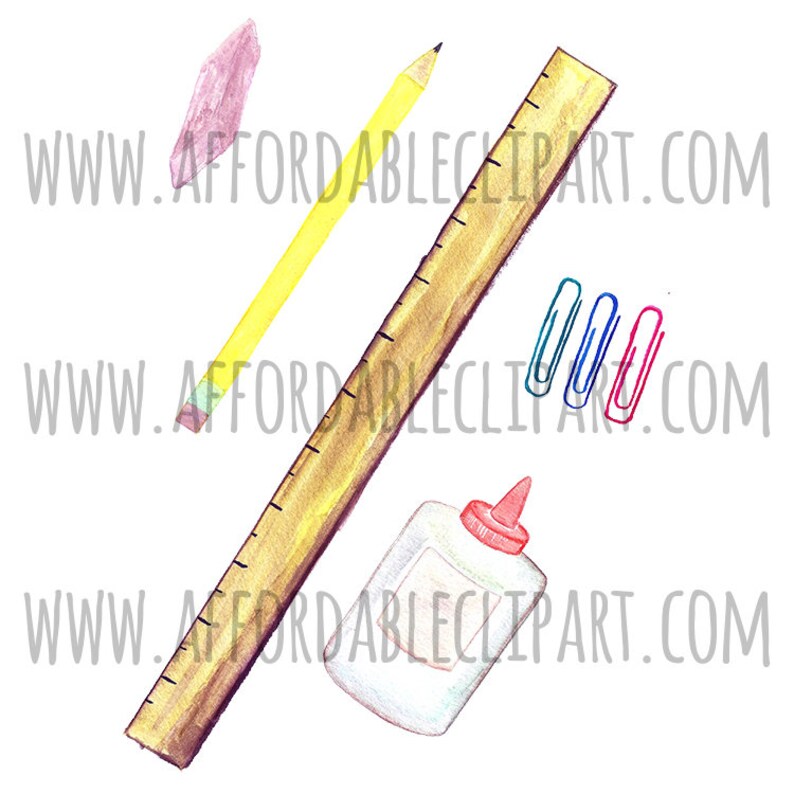 Watercolor School Supplies Clip Art, Glue Bottle Clipart, DIGITAL ...
