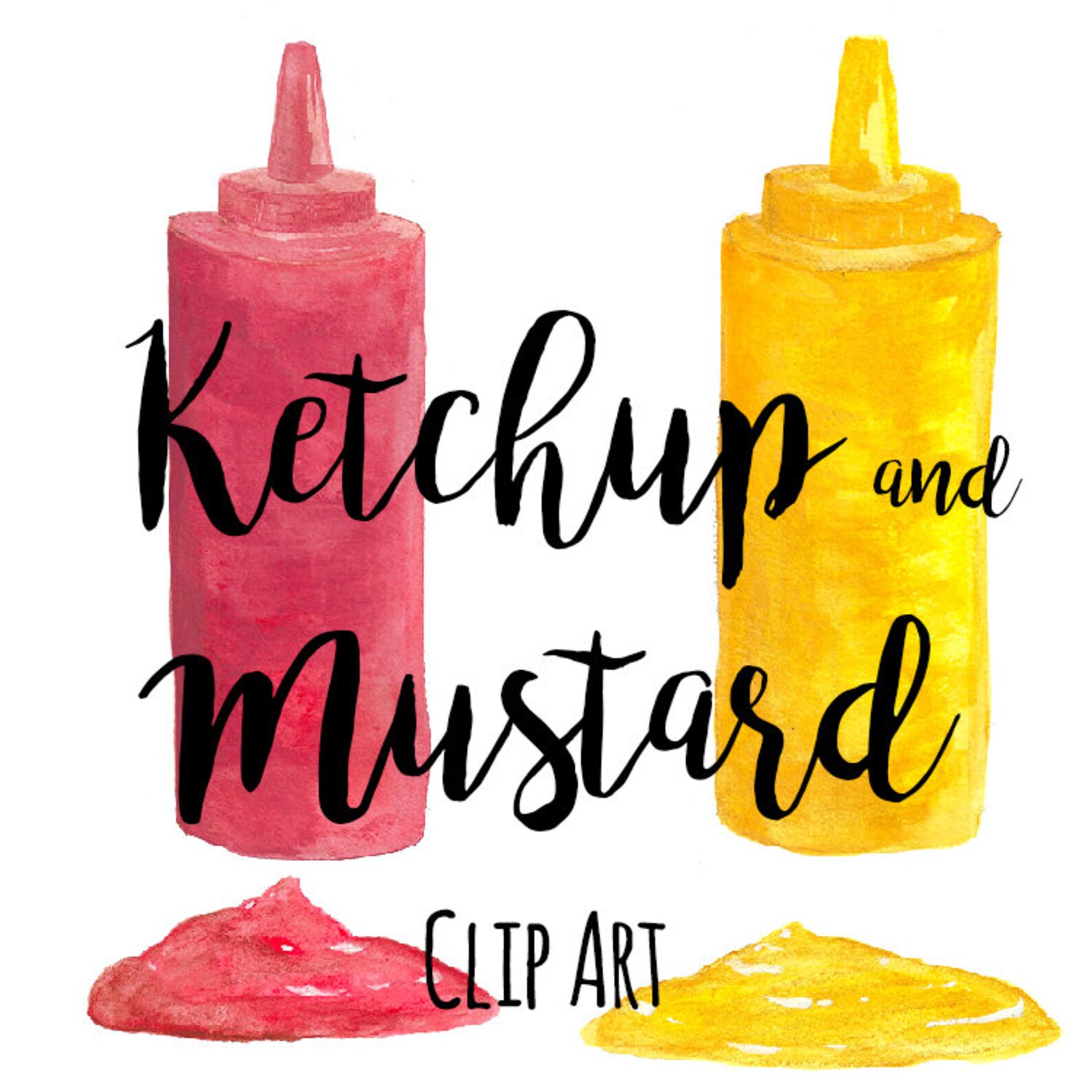 Ketchup and Mustard Clip Art, Ketchup Bottle, Fast Food Clip Art ...