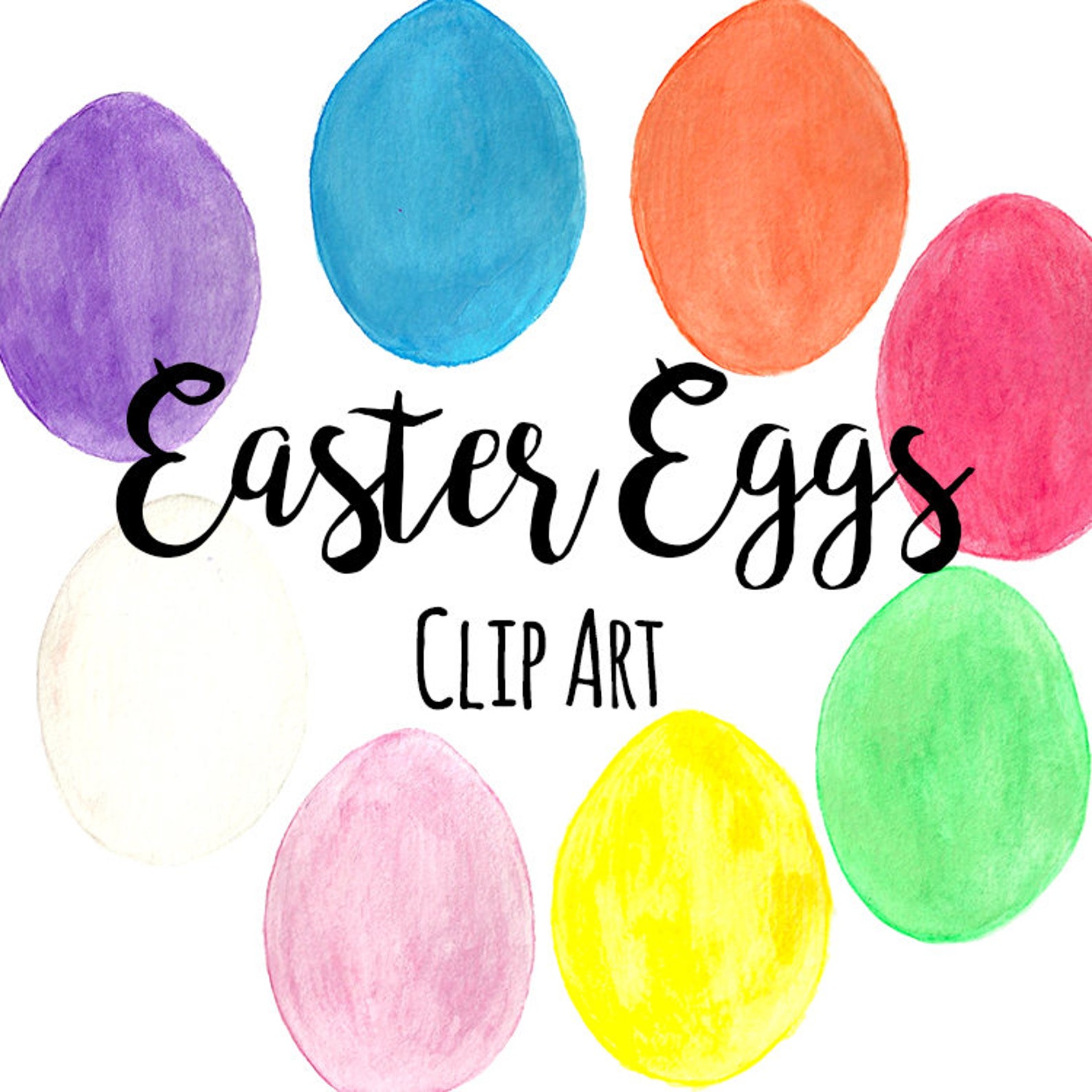 Hand Painted Watercolor Easter Eggs Clipart INSTANT DOWNLOAD - Etsy