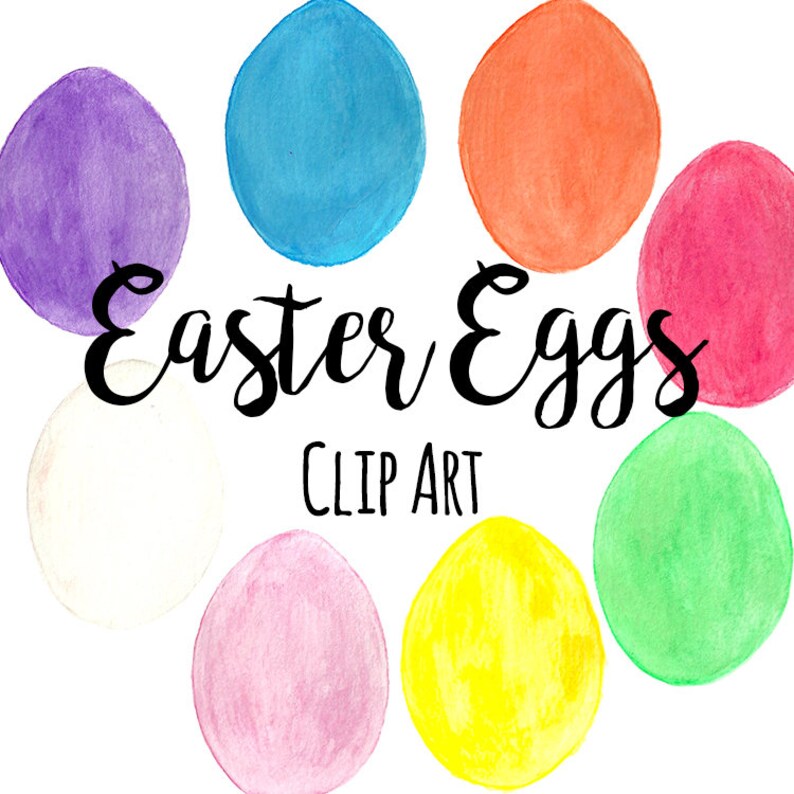 Hand Painted Watercolor Easter Eggs Clipart INSTANT DOWNLOAD - Etsy