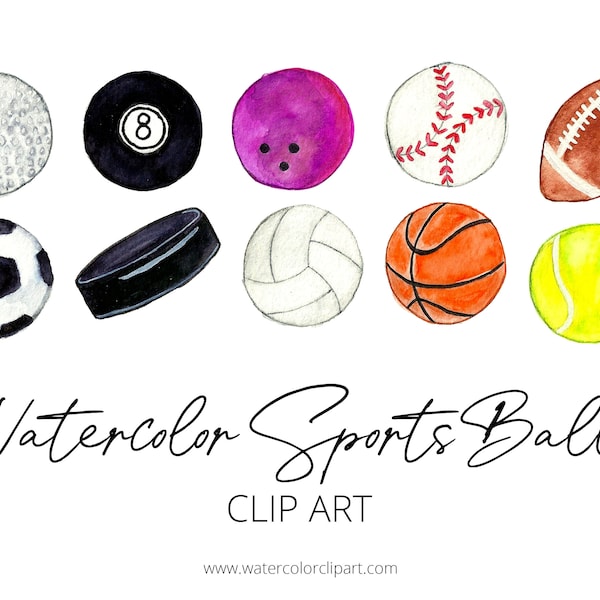 Watercolor Sports - Etsy