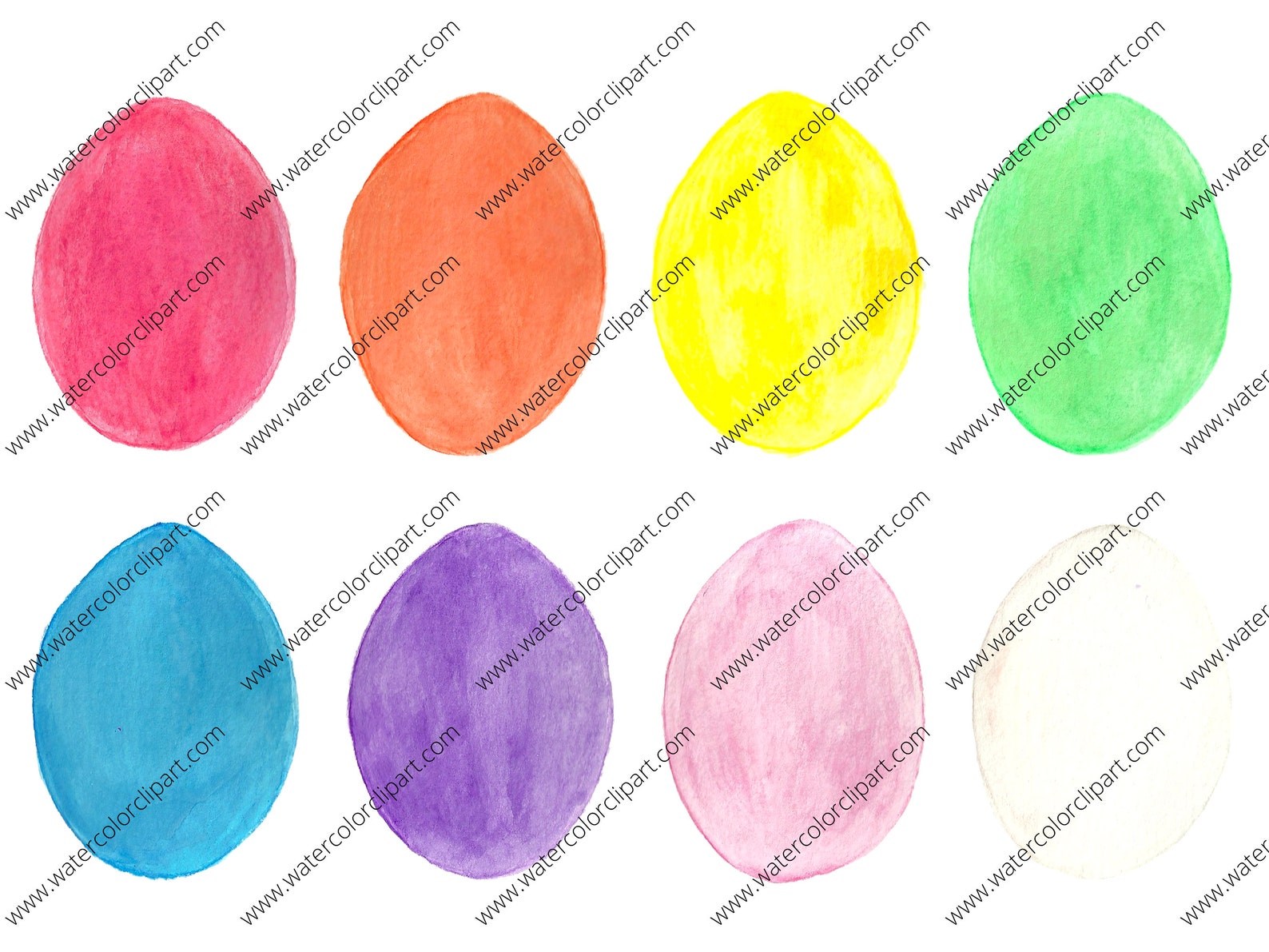 Hand Painted Watercolor Easter Eggs Clipart, INSTANT DOWNLOAD, Rainbow ...