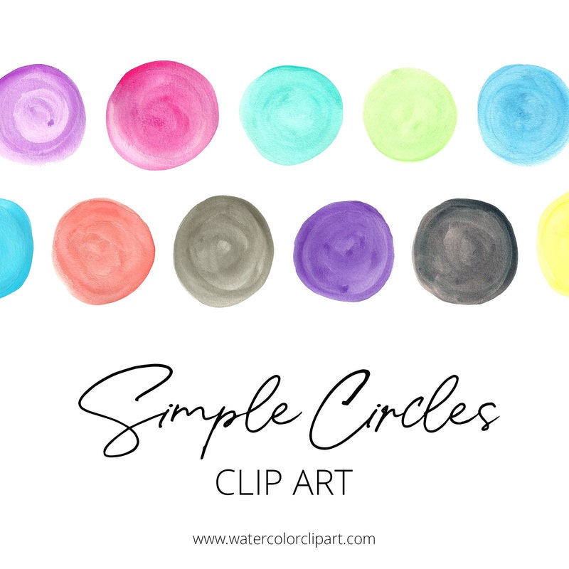 Watercolor Circles - Etsy