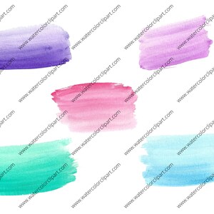 Watercolor Swashes Clip Art, Brush Stroke Clip Art, INSTANT DOWNLOAD ...