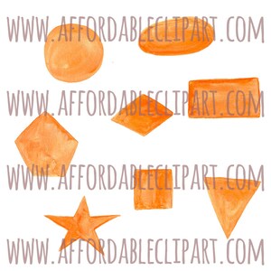 Hand Painted Rainbow Shapes Clip Art, Watercolor Shapes, INSTANT ...