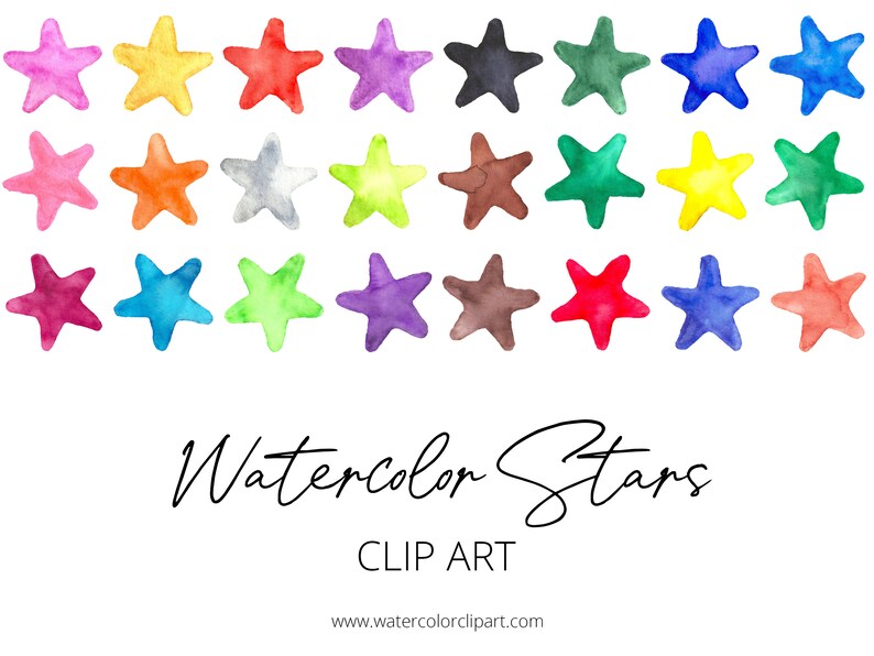 Watercolor Stars Clip Art, Galaxy Clip Art, INSTANT DOWNLOAD, Rainbow ...