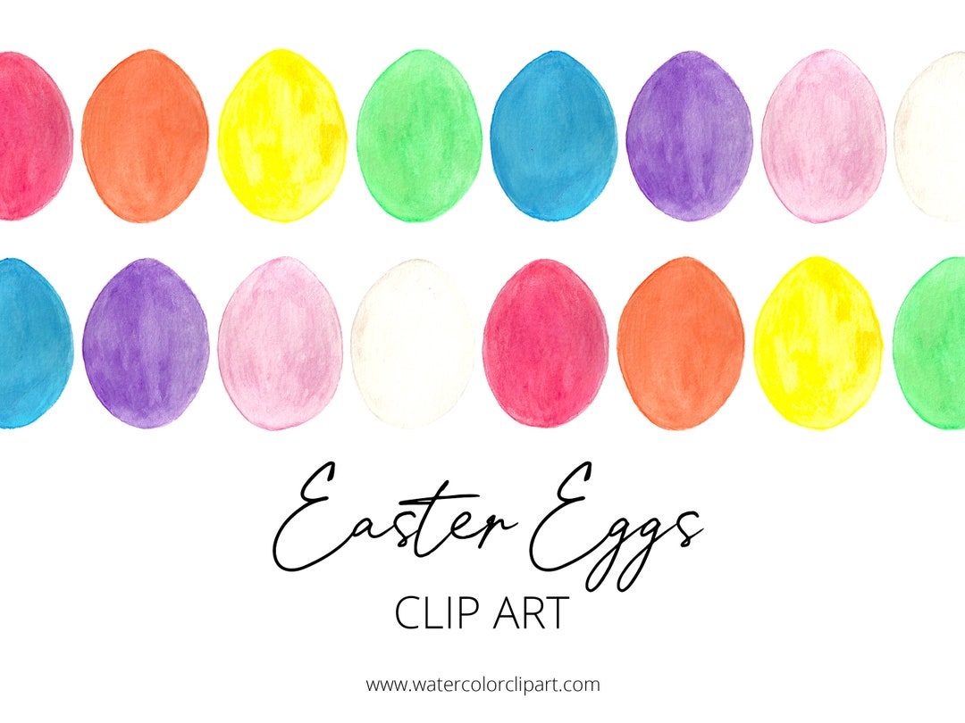 Hand Painted Watercolor Easter Eggs Clipart, INSTANT DOWNLOAD, Rainbow ...