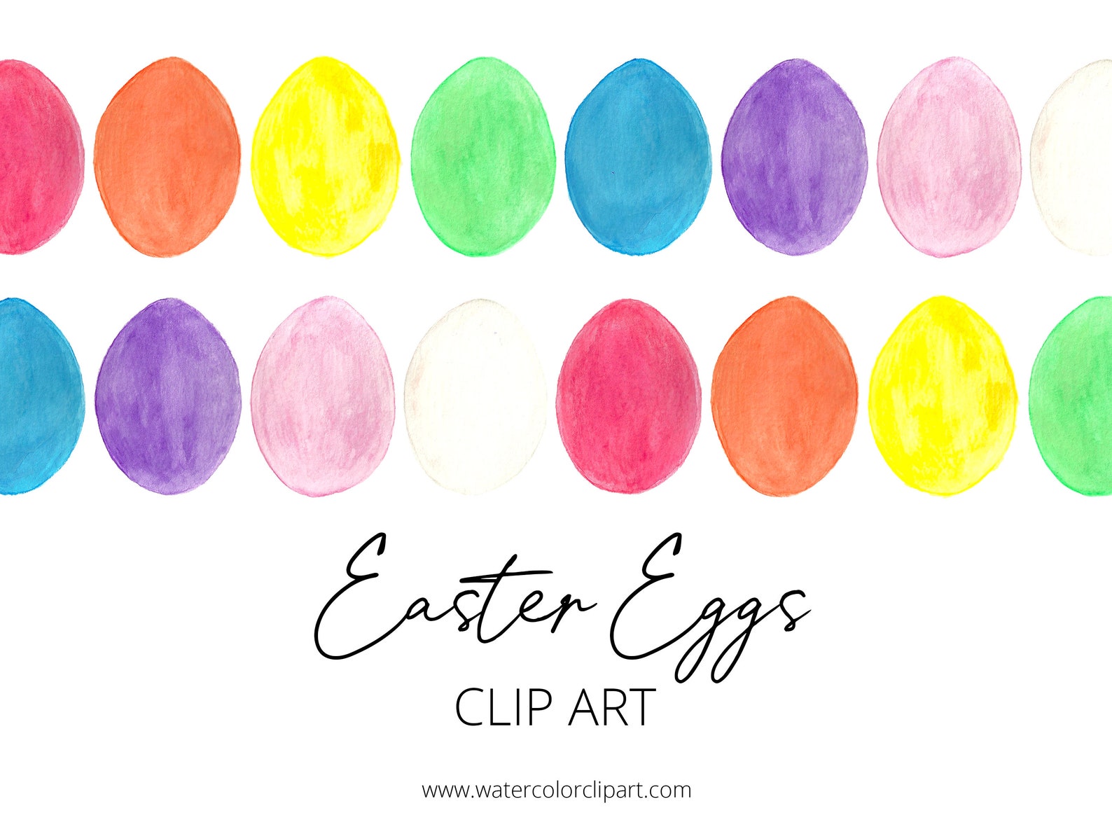 Hand Painted Watercolor Easter Eggs Clipart, Food Png for Crafts, No Ai ...