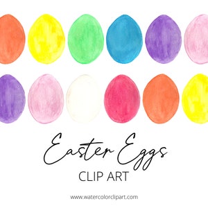 Hand Painted Watercolor Easter Eggs Clipart, INSTANT DOWNLOAD, Rainbow ...