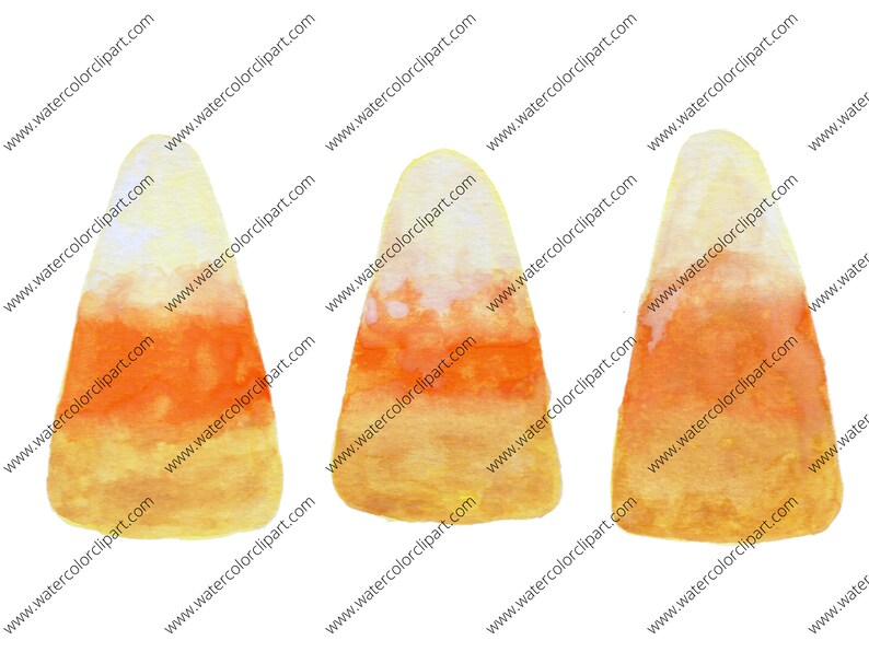 Watercolor Halloween Candy Corn Clip Art for Commercial Use, Cute ...