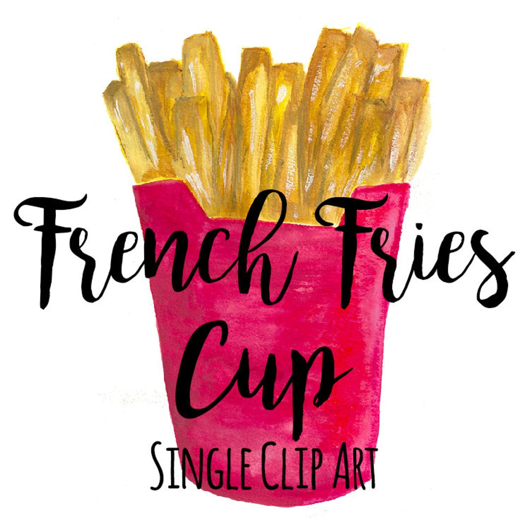 French Fries PNG, Fast Food Watercolor Clip Art, French Fries Red Cup ...