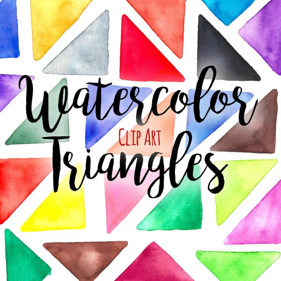Watercolor Triangles Clip Art Shapes Clip Art INSTANT | Etsy
