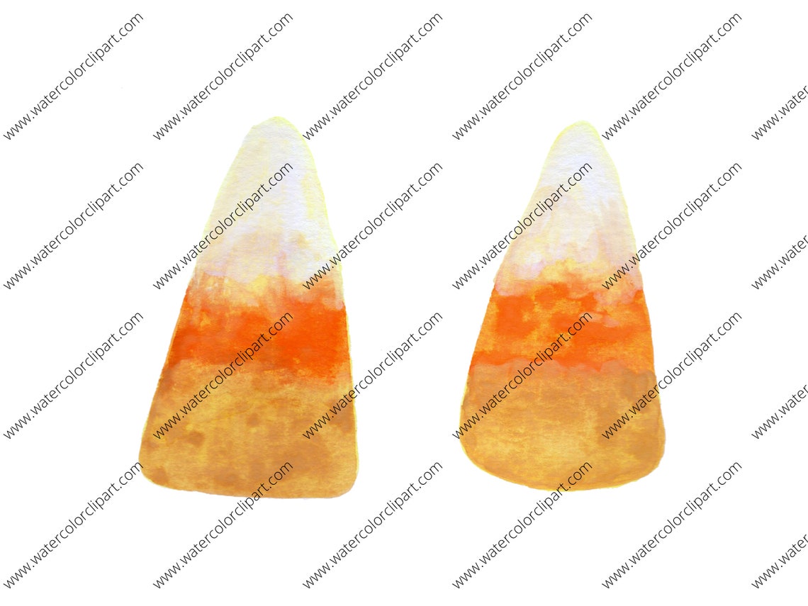Watercolor Halloween Candy Corn Clip Art for Commercial Use, Cute ...