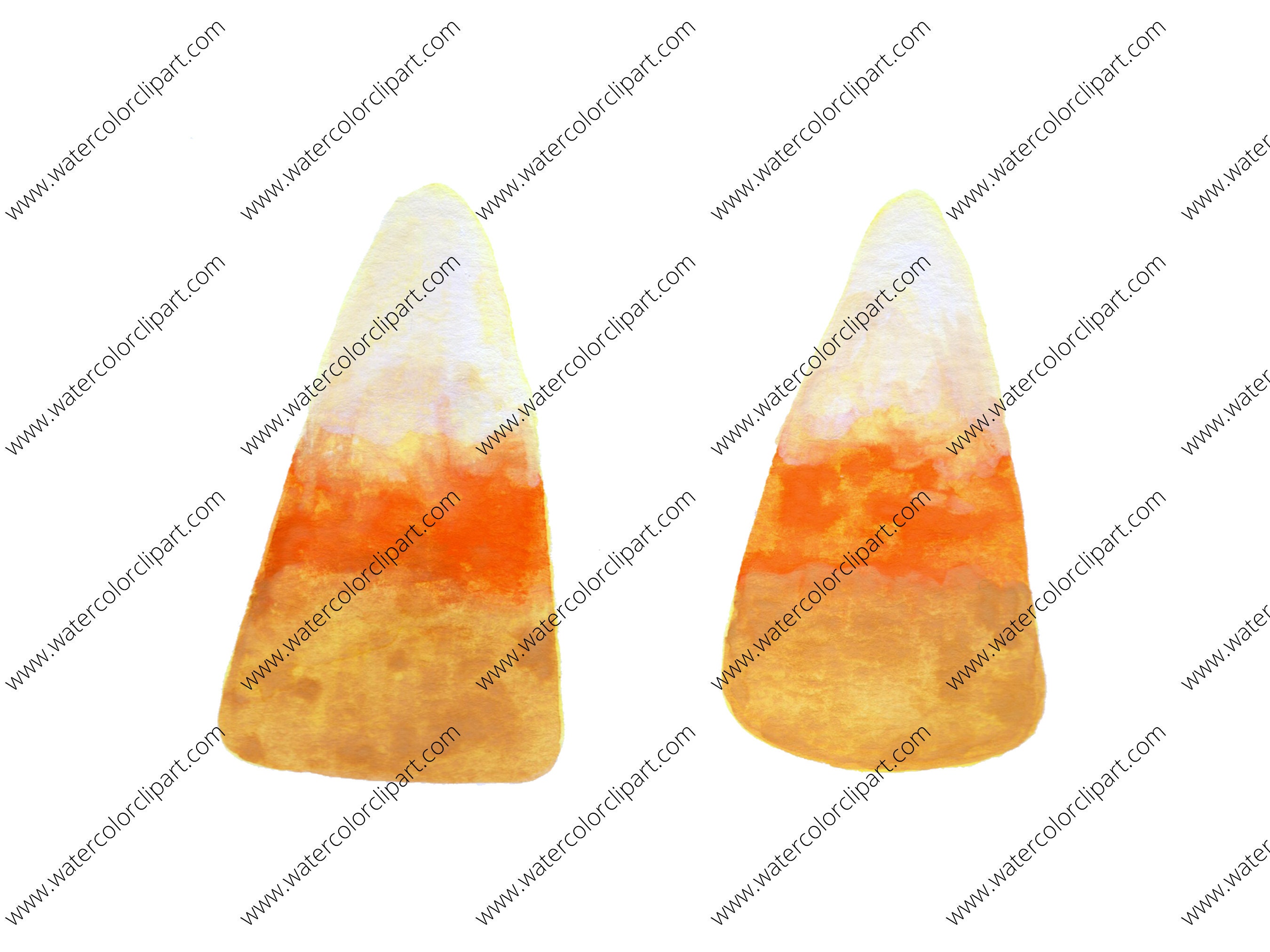 Watercolor Halloween Candy Corn Clip Art for Commercial Use, Cute ...