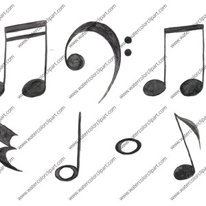 Watercolor Music Notes Clip Art, INSTANT DOWNLOAD, Hand Painted Clip ...