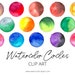 Multicolor Watercolor Circles Clip Art, Rainbow Clip Art, INSTANT ...
