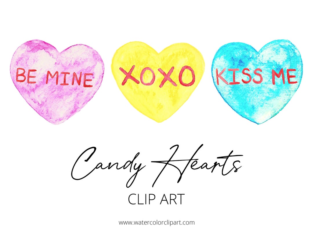 Watercolor Valentine's Day Customizable Candy Conversation Heart Custom ...