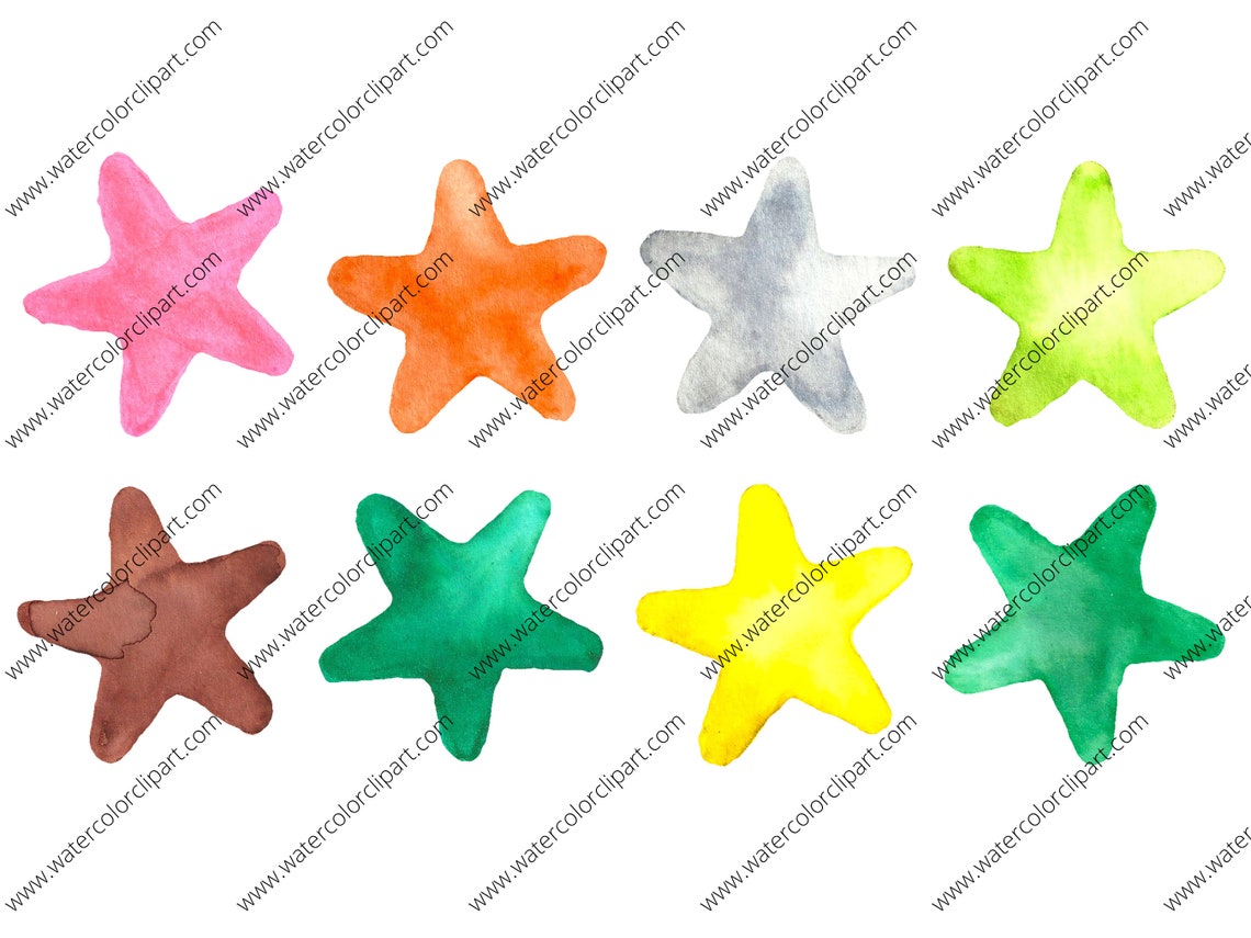 Watercolor Stars Clip Art, Galaxy Clip Art, INSTANT DOWNLOAD, Rainbow ...