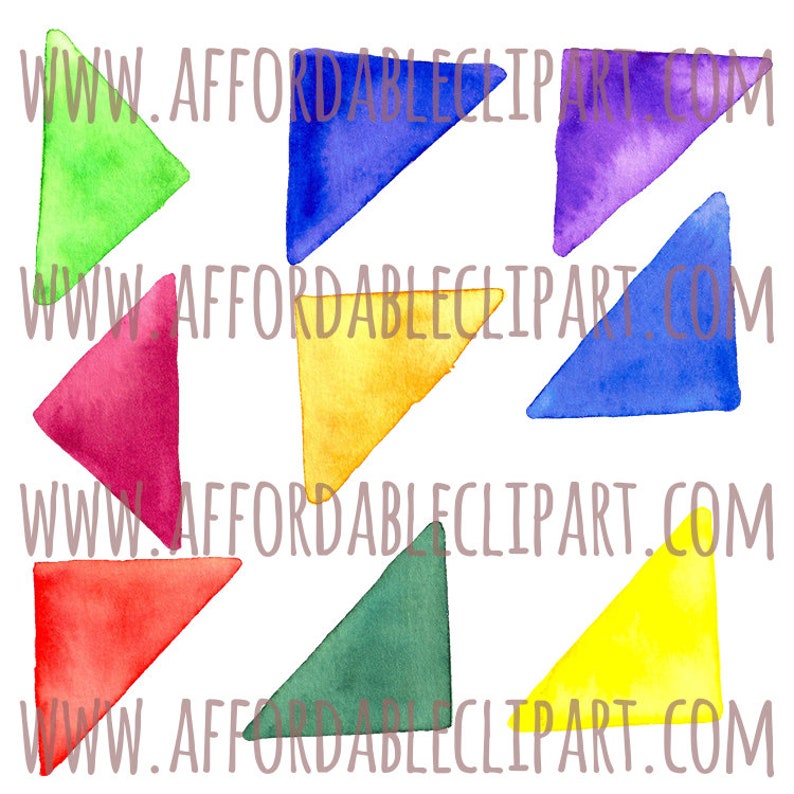 Watercolor Triangles Clip Art, Shapes Clip Art, INSTANT DOWNLOAD ...