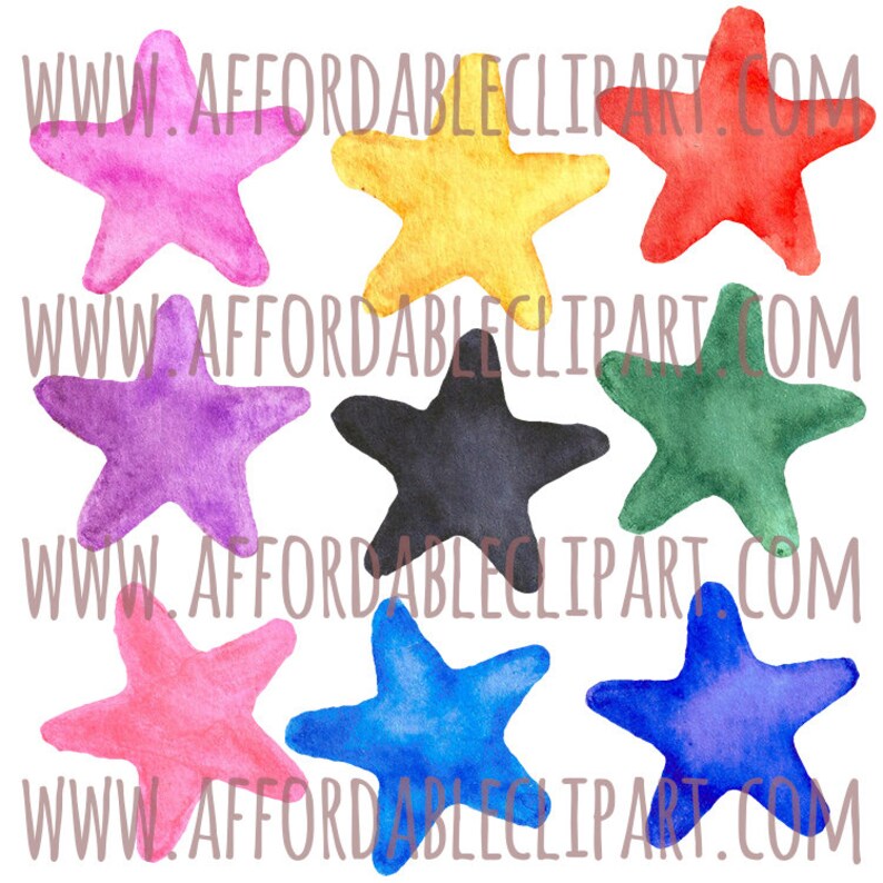 Watercolor Stars Clip Art Galaxy Clip Art INSTANT DOWNLOAD | Etsy