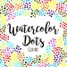 Hand Painted Rainbow Dots Clip Art Watercolor Drops INSTANT - Etsy