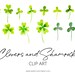 Lucky Clovers and Shamrocks Clip Art, Shamrock Clip Art, St. Patrick's ...