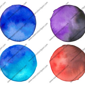 Multicolor Watercolor Circles Clip Art, Rainbow Clip Art, INSTANT ...