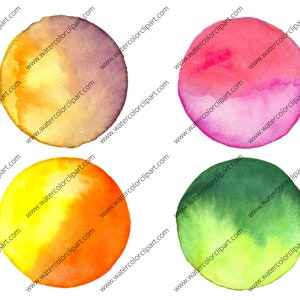 Multicolor Watercolor Circles Clip Art, Rainbow Clip Art, INSTANT ...