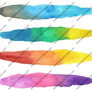 Multicolor Watercolor Blog Headers Clip Art, Rainbow Clipart, INSTANT ...