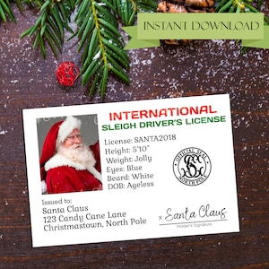 Printable Santa Driver's License, Santa Lost Driver License Printable ...