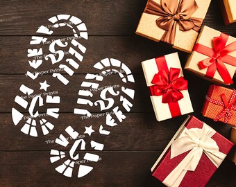 Santa Boots Stencil SVG, DIY Santa's Boot Print Stencil Cut Files ...