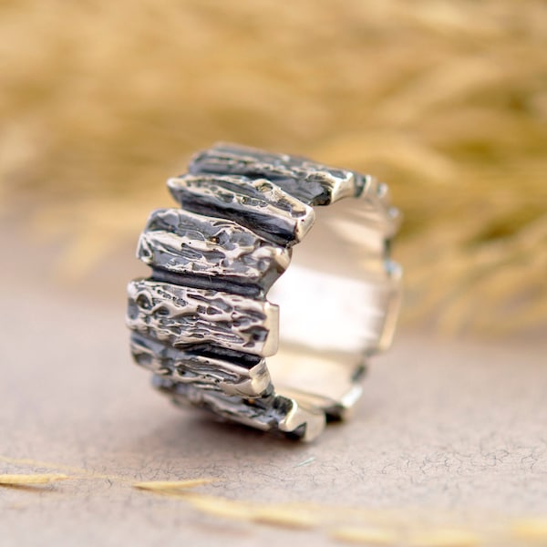 Tree Bark Ring - Etsy