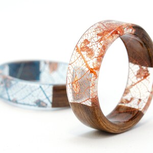 Womens Wood Ring,resin Ring,forest Jewelry, Real Leaf Ring, Nature ...