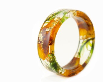 Nature Resin Ring | Etsy