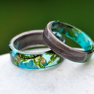 Forest Women Ring Wood Grass Resin Ring Women Nature Unique - Etsy