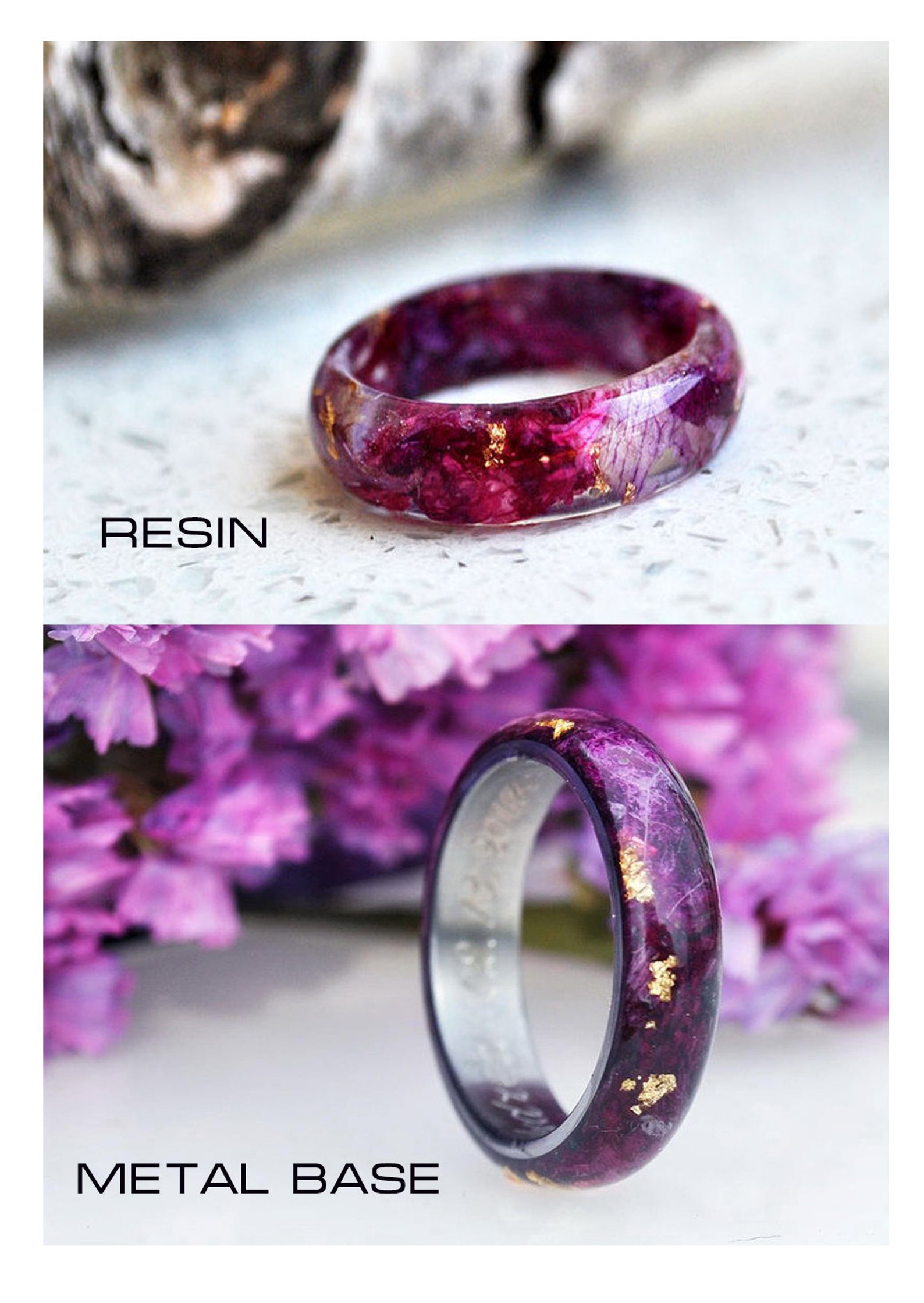 Orchid Ring Woman Ring Pink Resin Ring Unusual Ring Women - Etsy UK