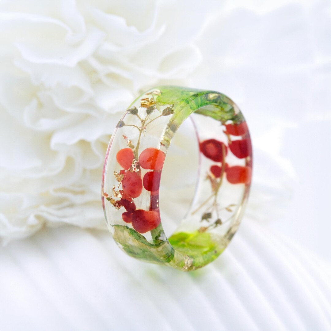 Hydrangea Resin Ring , Nature Inspired Resin Ring , Real Hydrangea ...