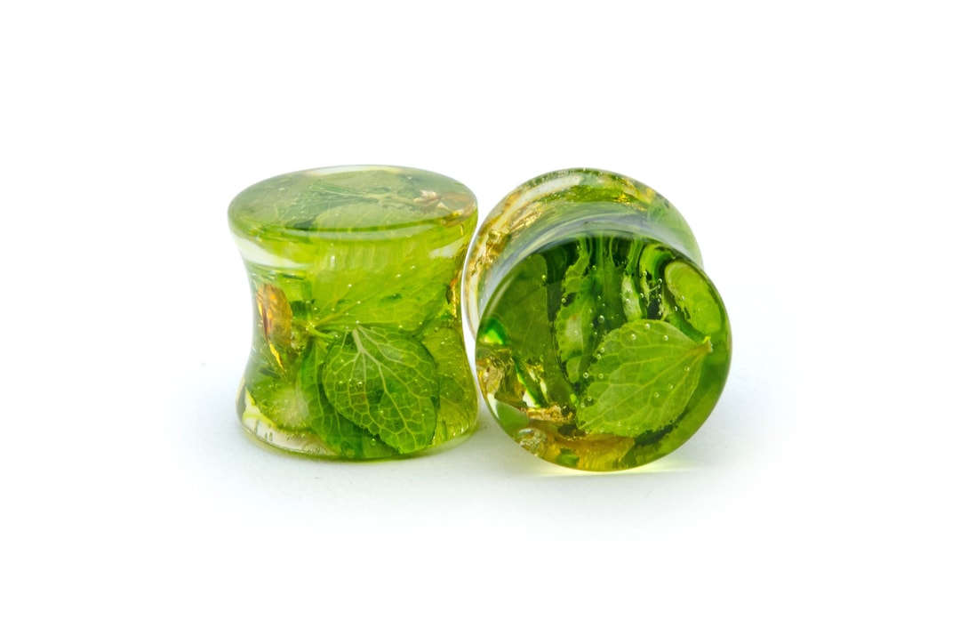 Ear Plugs, Real Leaves Plugs, Gauges and Plugs, Magic Resin Ear Plugs ...