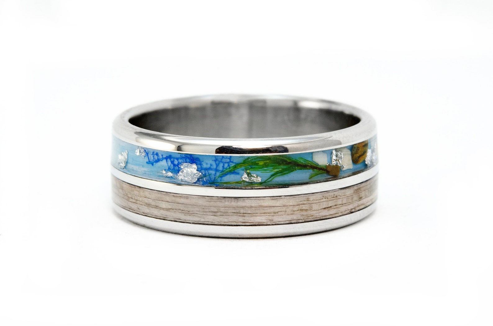 Titanium Engagement Ring Women With Flowers Ocean Titanium - Etsy