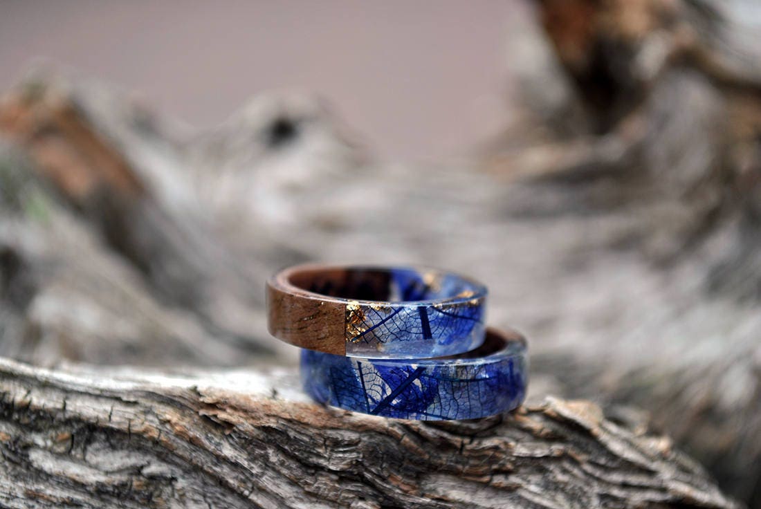 Flower Ring Blue Jewelry Blue Cocktail Ring Flower Ring - Etsy