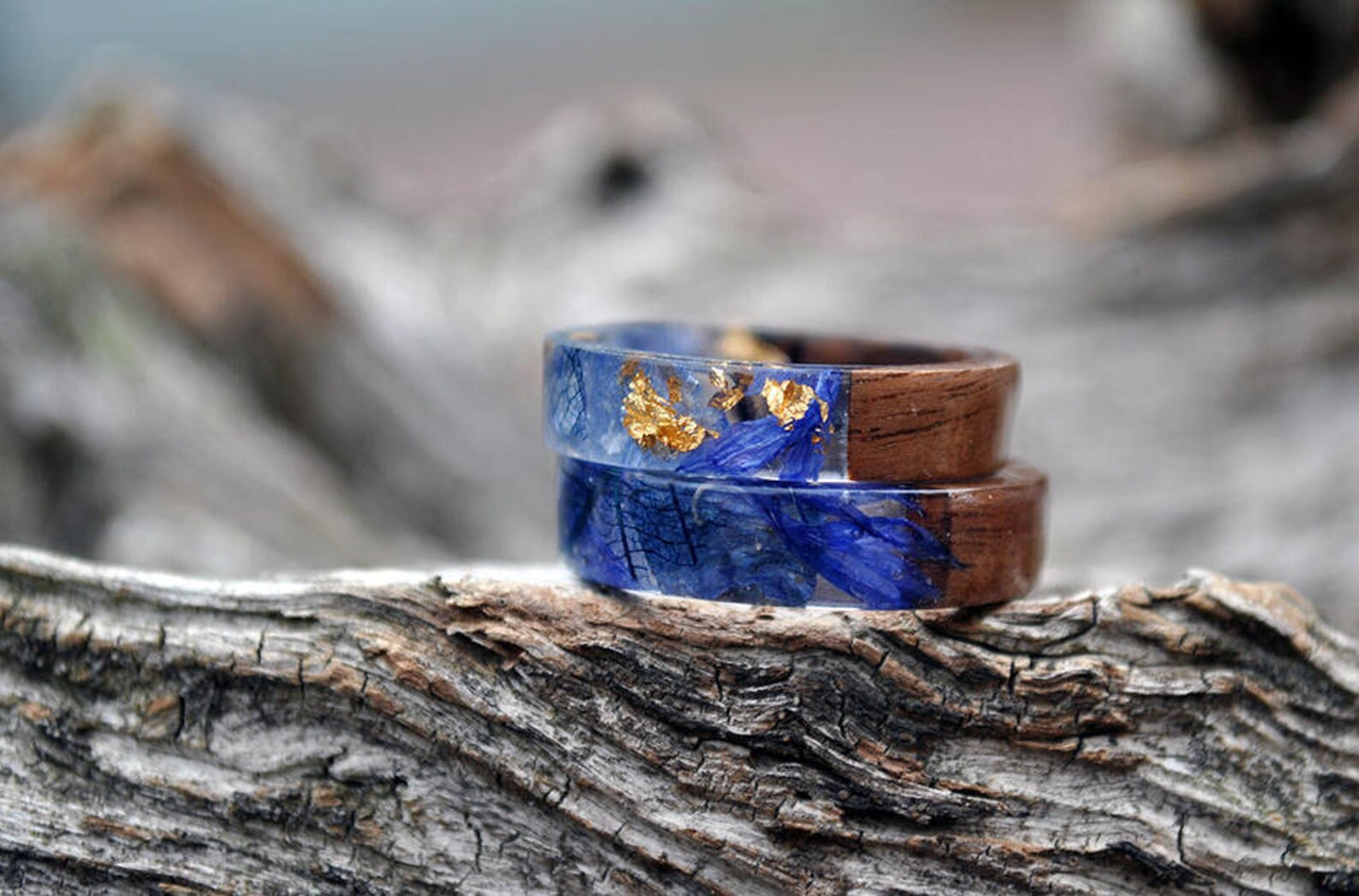 Flower Ring Blue Jewelry Blue Cocktail Ring Flower Ring - Etsy