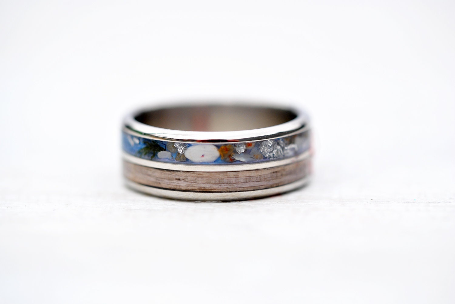 Titanium Engagement Ring Women With Flowers Ocean Titanium | Etsy