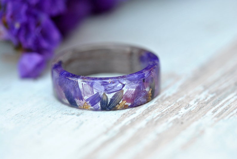 Lavender Resin Ring With Pressed Flowers Dried Lavender - Etsy