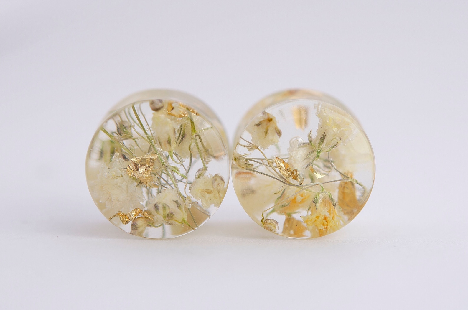 Ear Plugs Real Flower Plugs Resin Plug Earrings Magic Resin - Etsy
