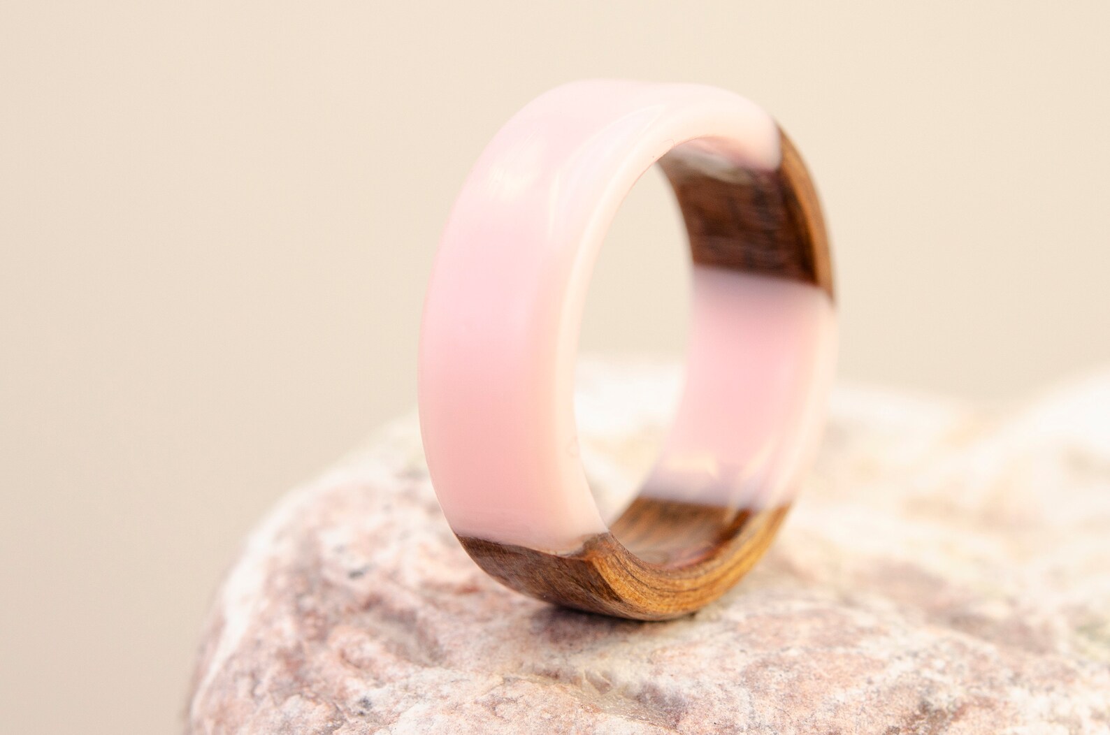 Pastel Ring Pink Ring Womens Wood Ringpersonalized | Etsy