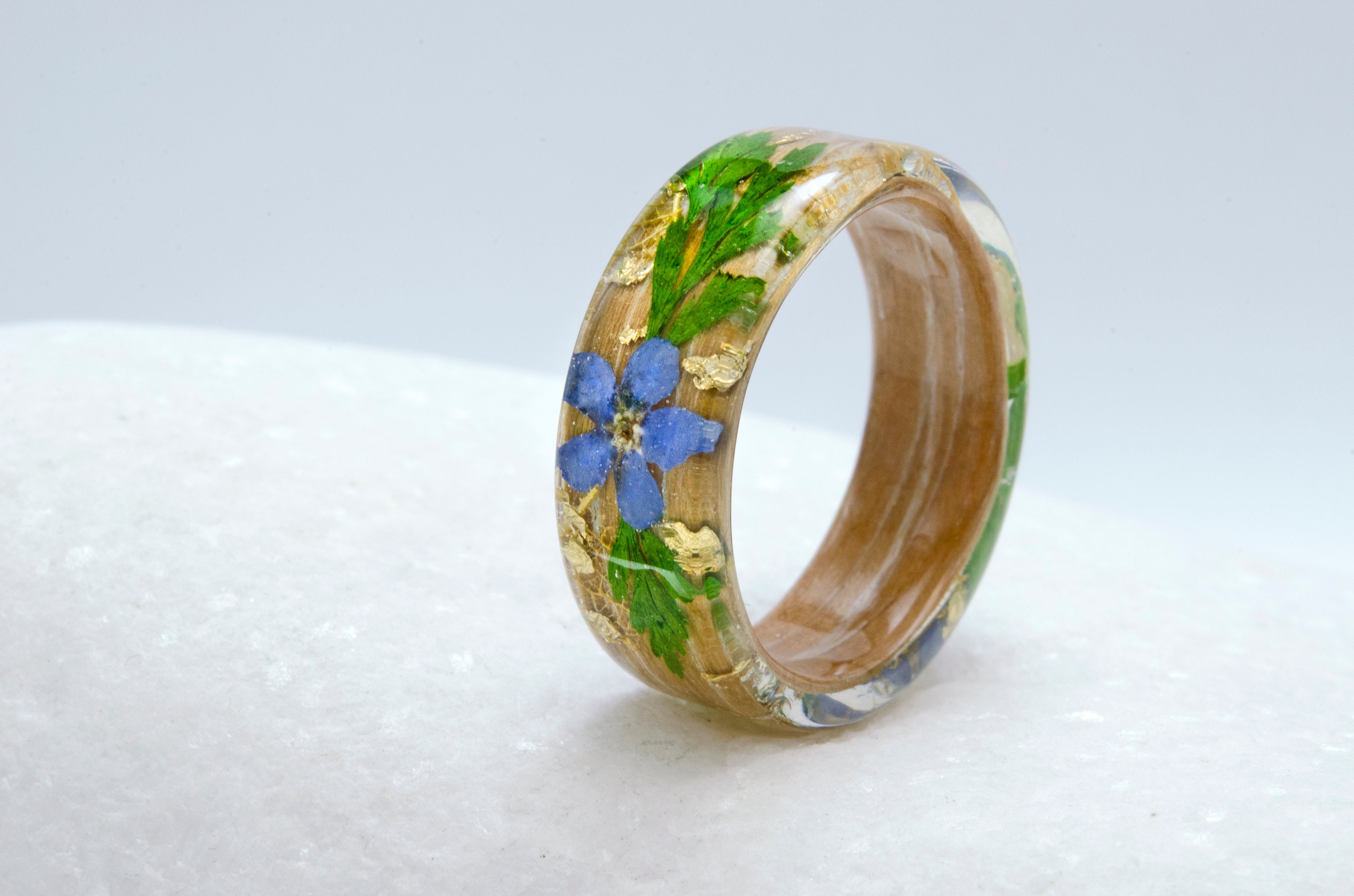 Forest Fern Ring. Forget Me Not Ring. Linden Ring With Light Blue. Blue ...