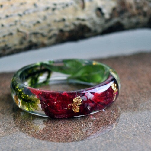 Titanium Engagement Ring Women With Flowers Ocean Titanium | Etsy