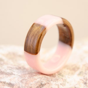 Pastel Ring Pink Ring Womens Wood Ringpersonalized - Etsy